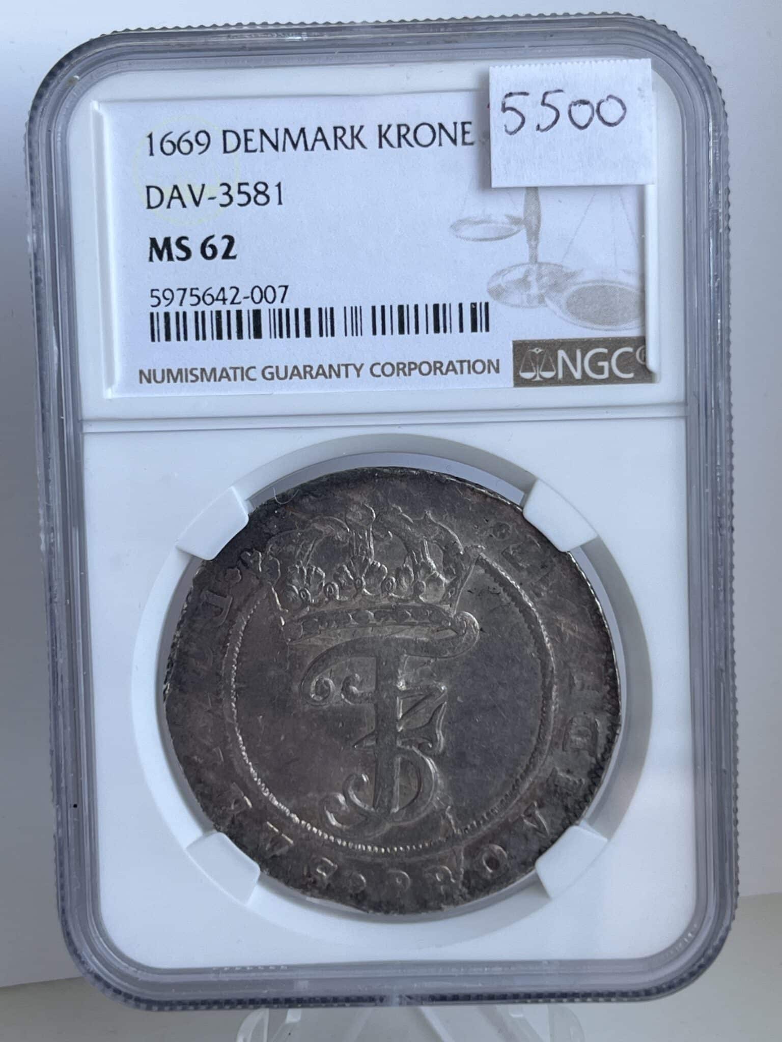 4 mark 1669, Kva MS 62 / Kva.0-01 | Westjysk Coins