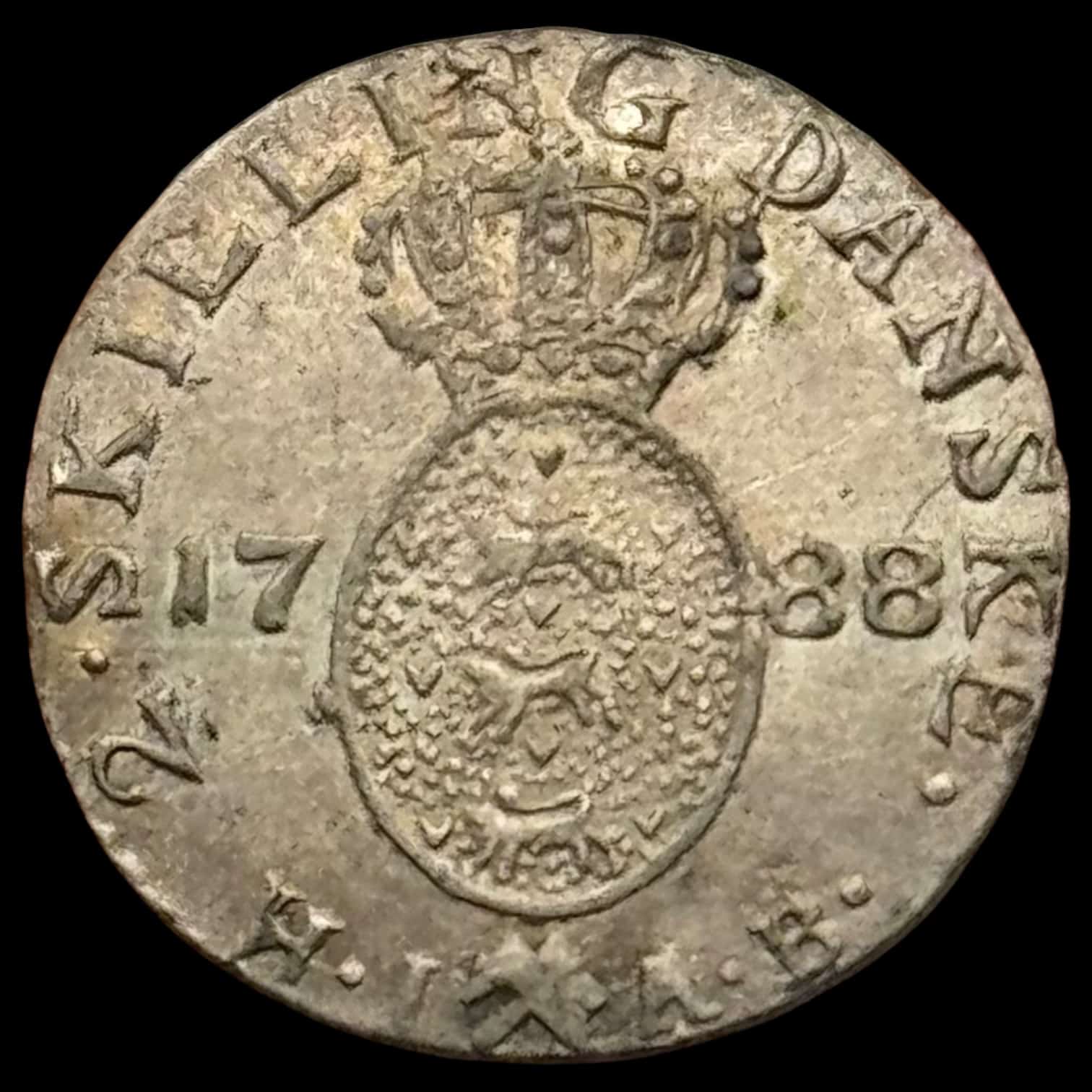 Norge, 2 skilling 1788 HIAB, Chr.VII, Sieg 3.1 Hede 16, NMD 86, Kva. 01 ...