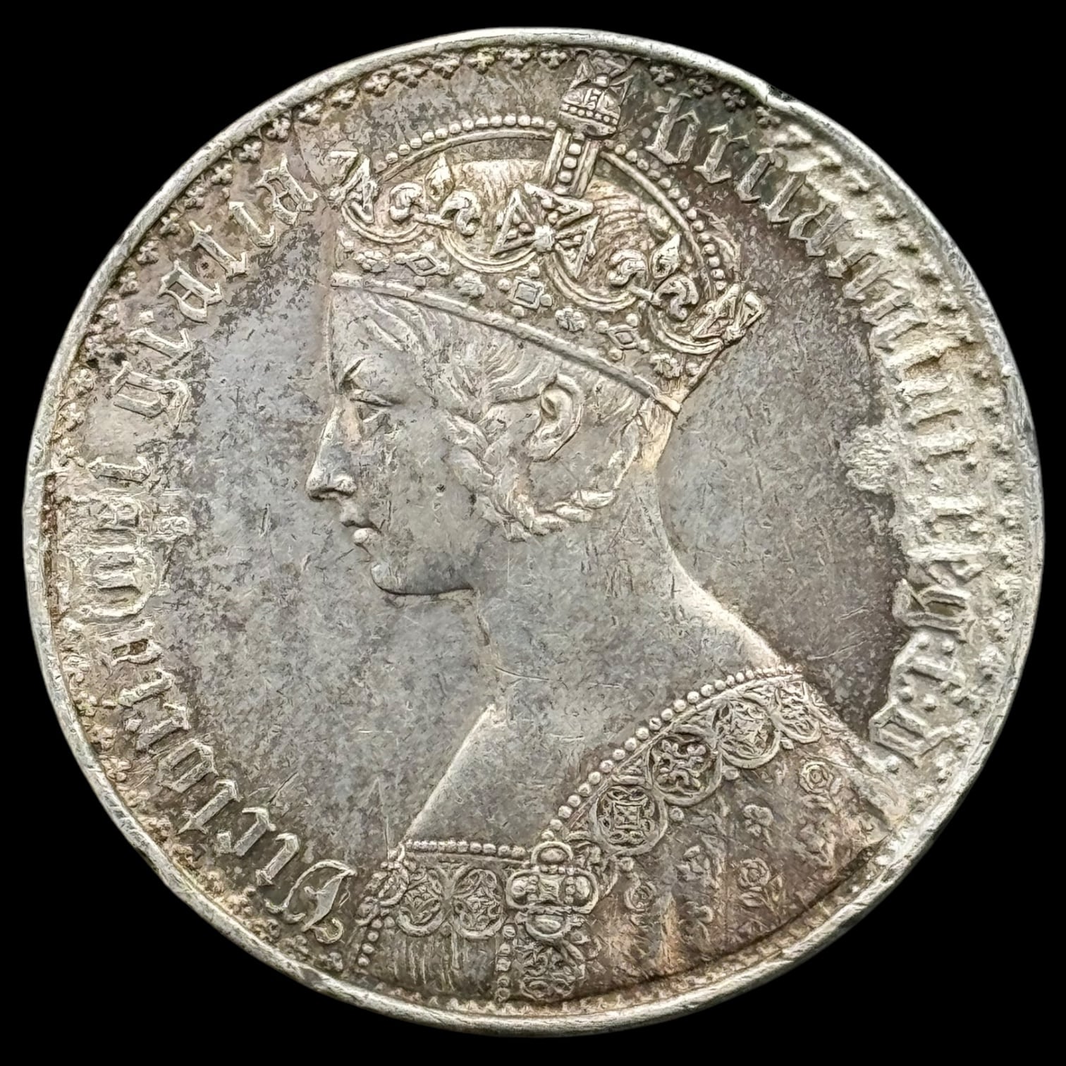 Storbritannien, Crown 1847 "Gothic type", Victoria, KM 744, Sp 3883 ...